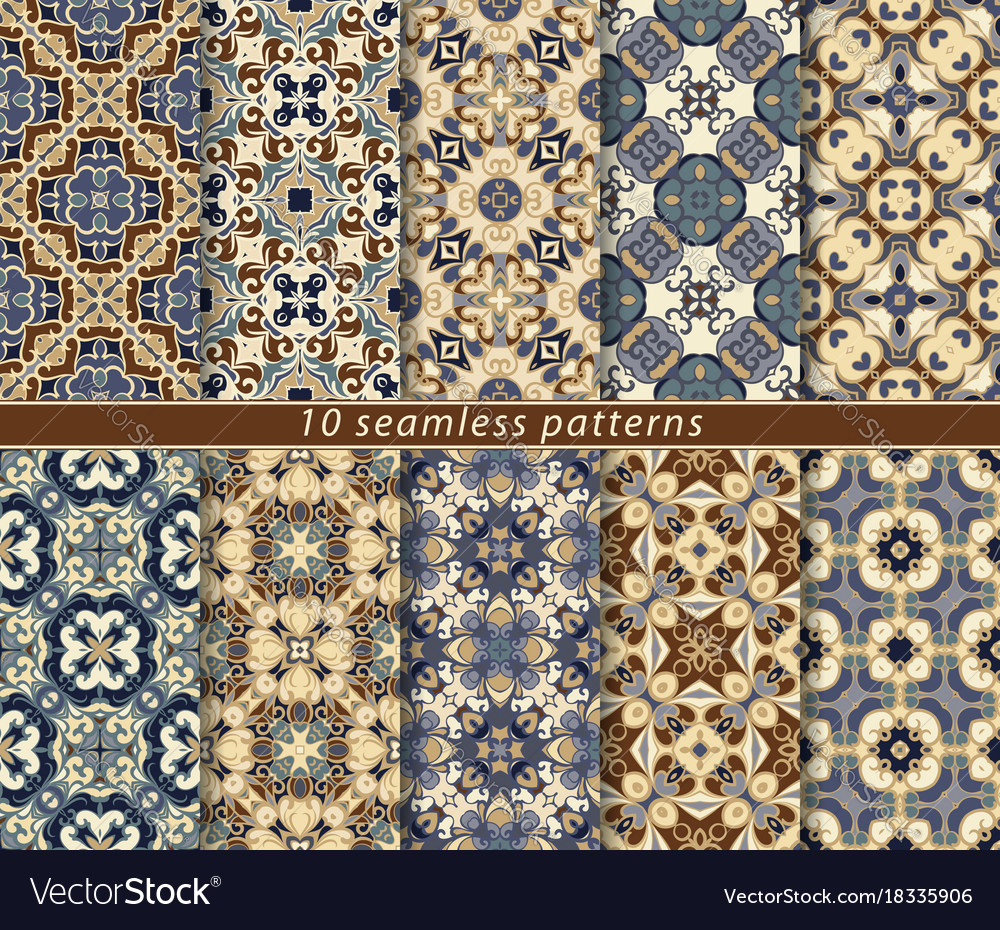 Set seamless pattern Royalty Free Vector Image