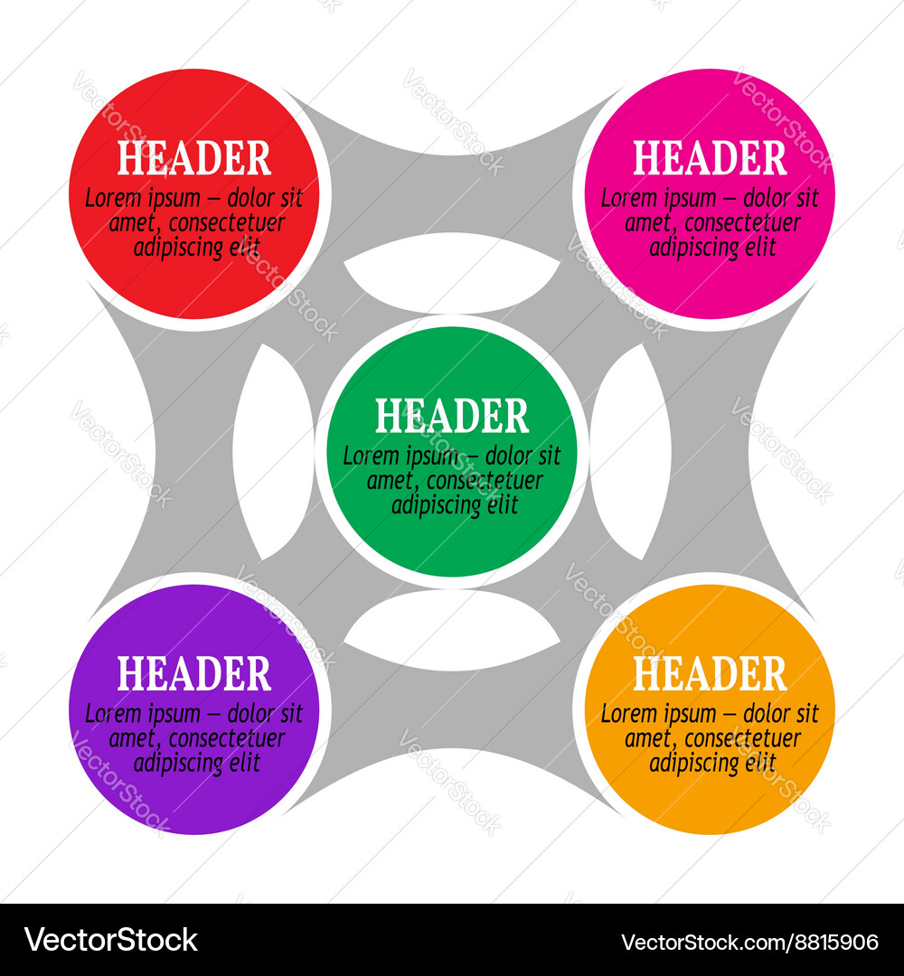 Simple infographics five parts connected to each Vector Image
