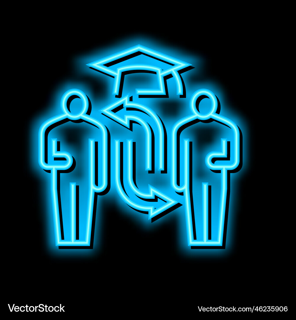 Transfer admission neon glow icon Royalty Free Vector Image