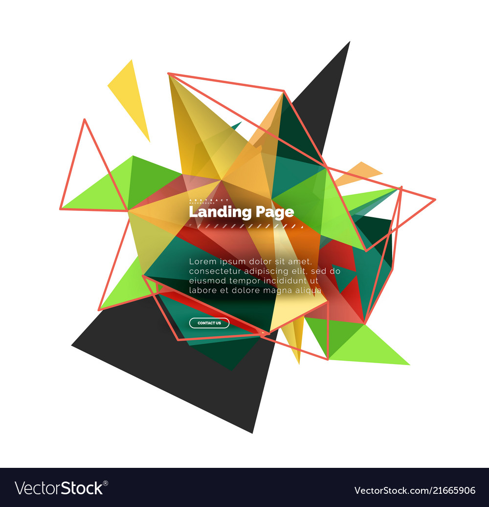 Triangular design abstract background landing Vector Image