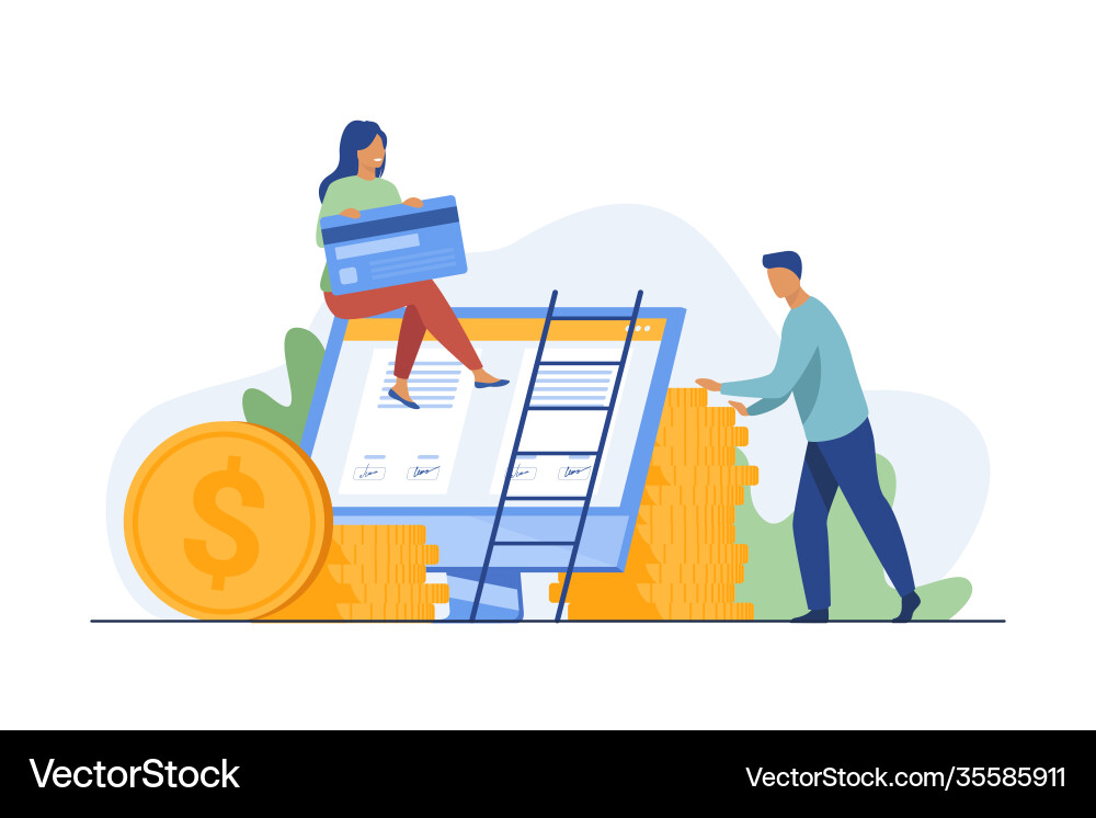 Bank client ordering credit card online Royalty Free Vector