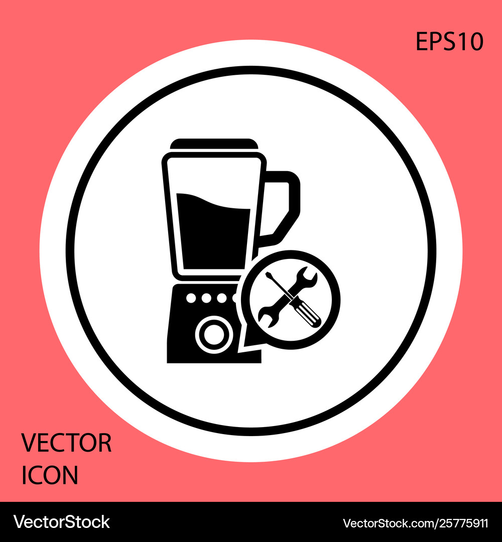 Black blender with screwdriver and wrench icon Vector Image