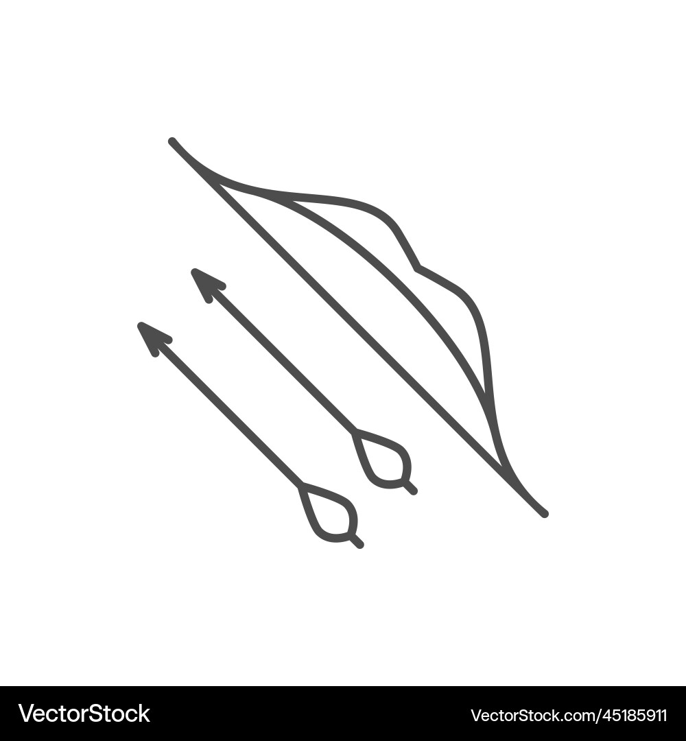 Bow and arrows line icon Royalty Free Vector Image