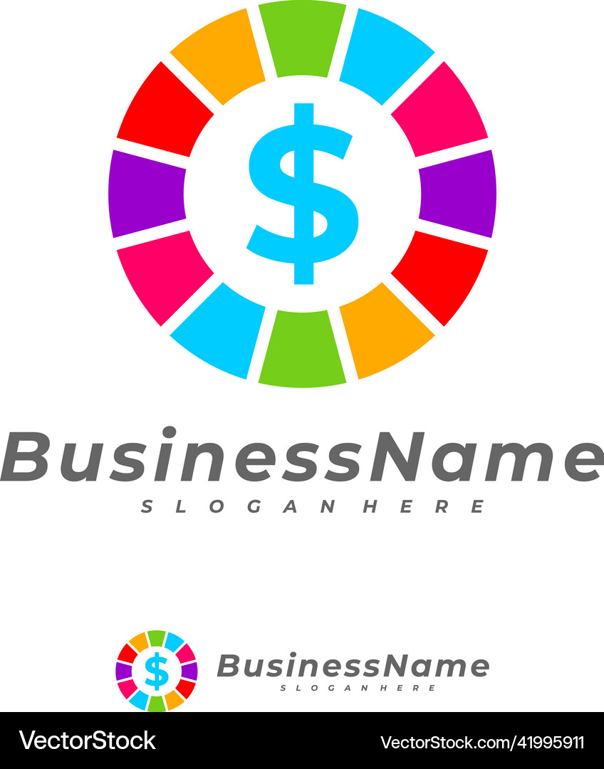 Colorful money logo template creative Royalty Free Vector