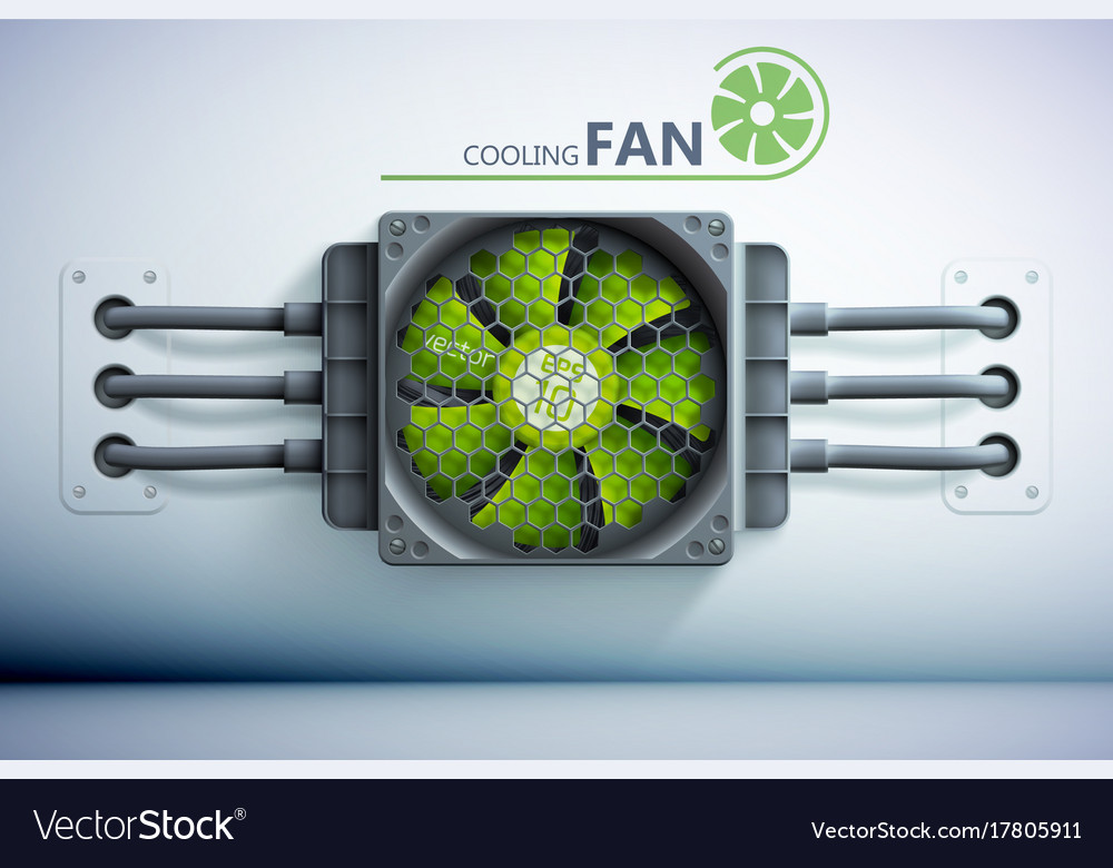 Computer cooling system template Royalty Free Vector Image