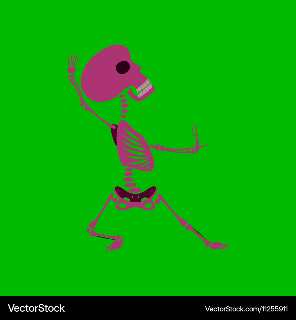 Flat on background of skeleton Royalty Free Vector Image