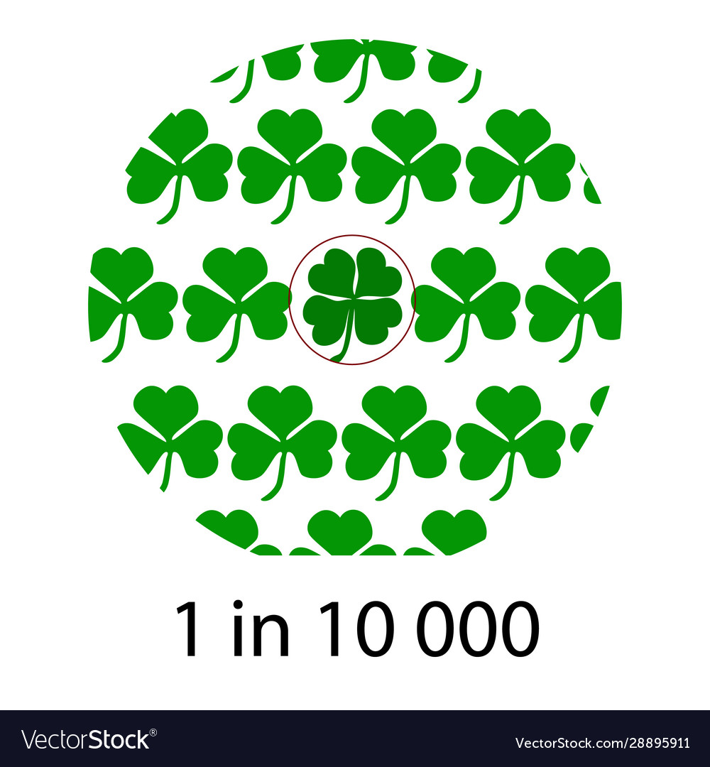 Four leaf clover is one 10000 st patricks Vector Image