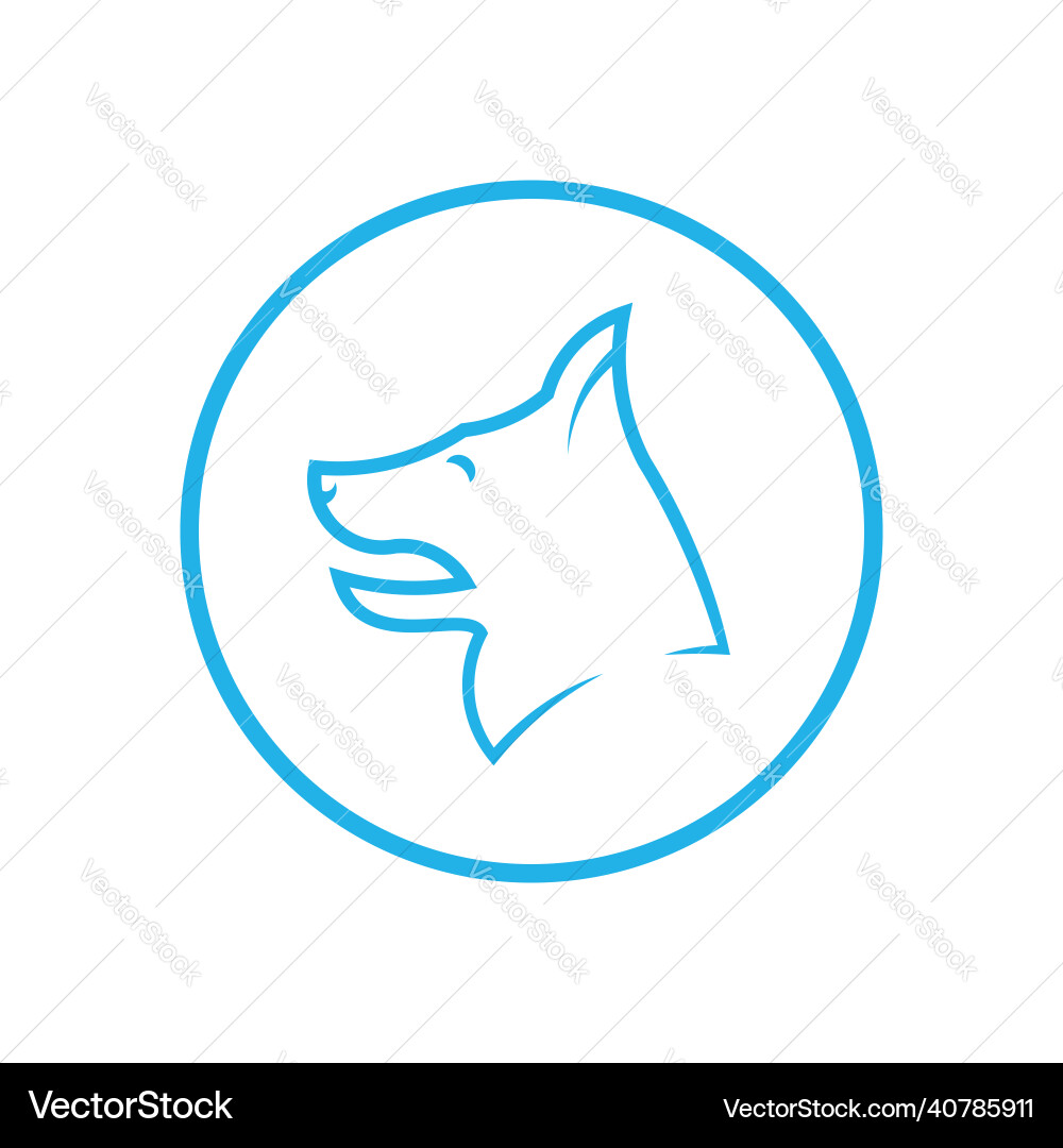 German shepherd dog head symbol round flat icon Vector Image