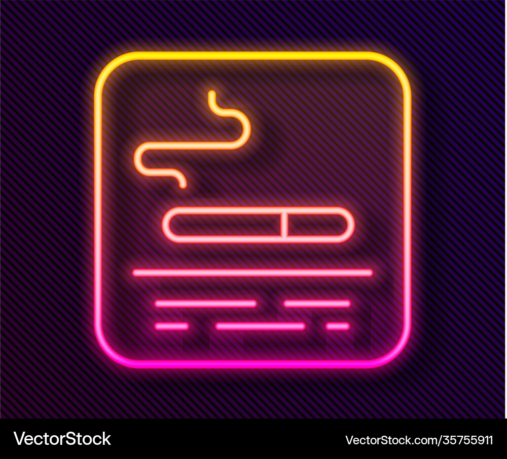 Glowing neon line smoking area icon isolated Vector Image
