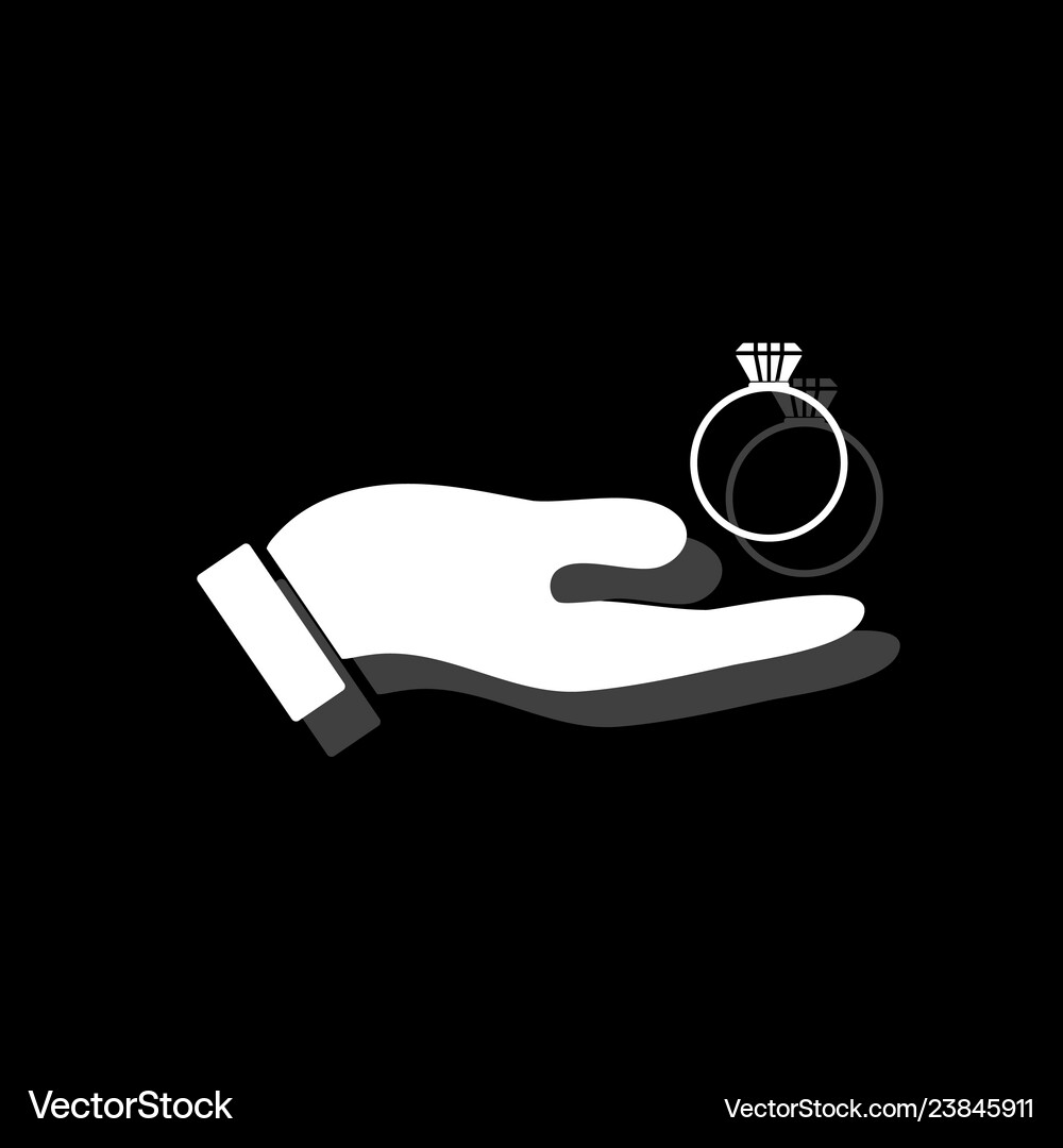 Male hands holding engagement ring icon flat Vector Image