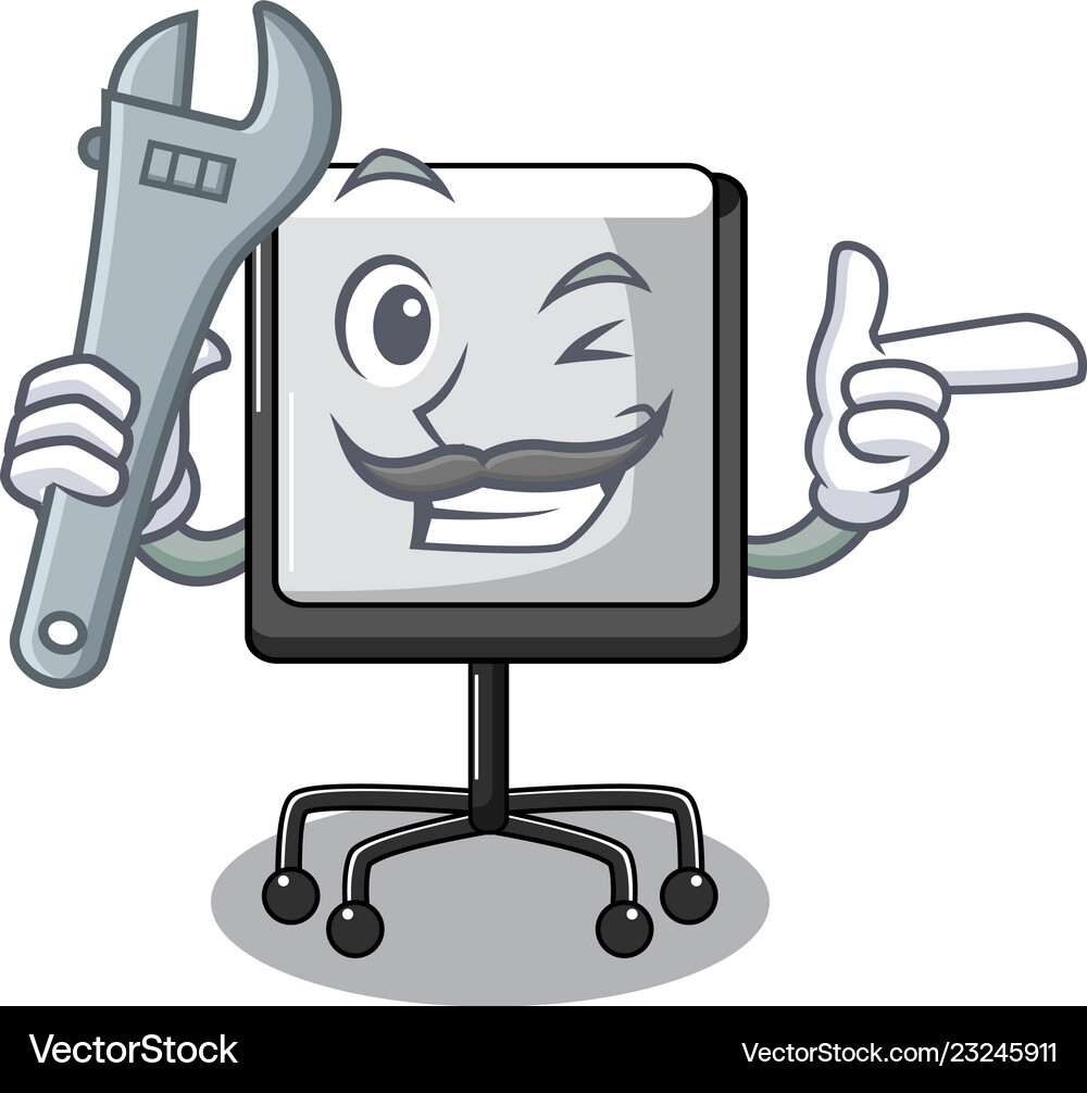 Mechanic presentation board isolated on a mascot Vector Image