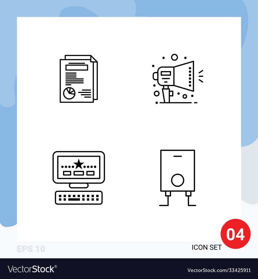 Modern set 4 filledline flat colors Royalty Free Vector Modern set 4 filledline flat colors Royalty Free Vector