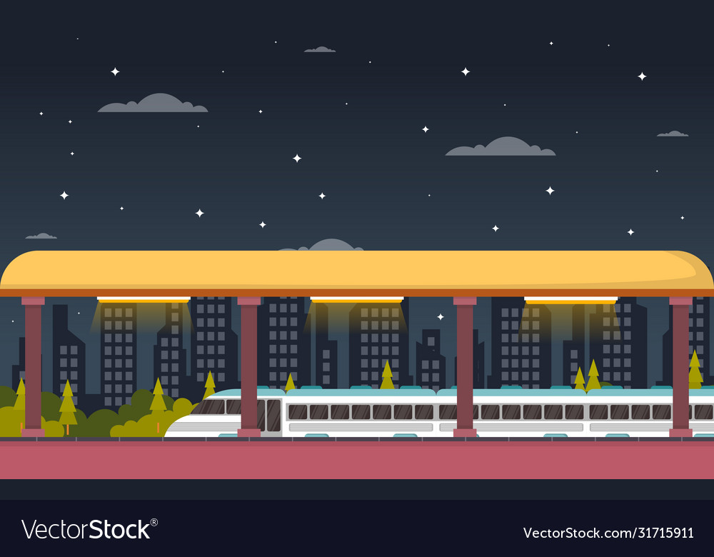 Railway public transport commuter metro train Vector Image Railway public transport commuter metro train Vector Image