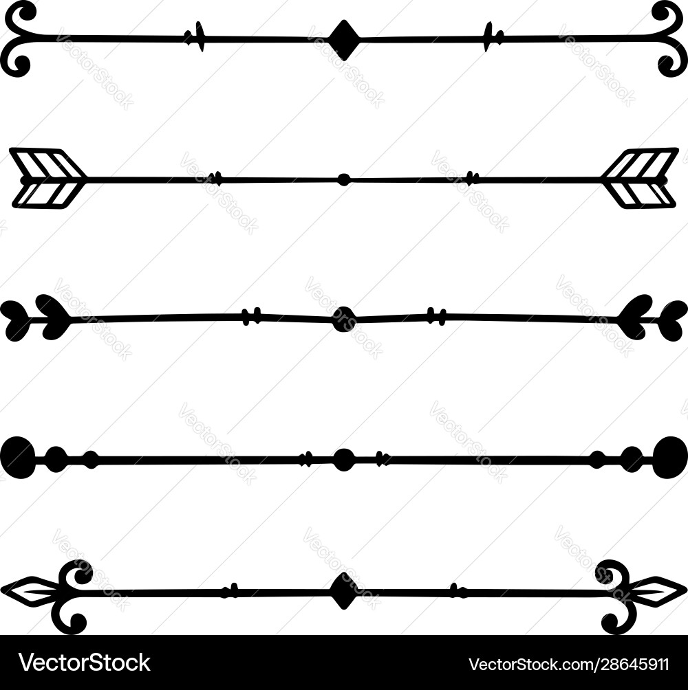 Set hand drawn text dividers for poster card Vector Image
