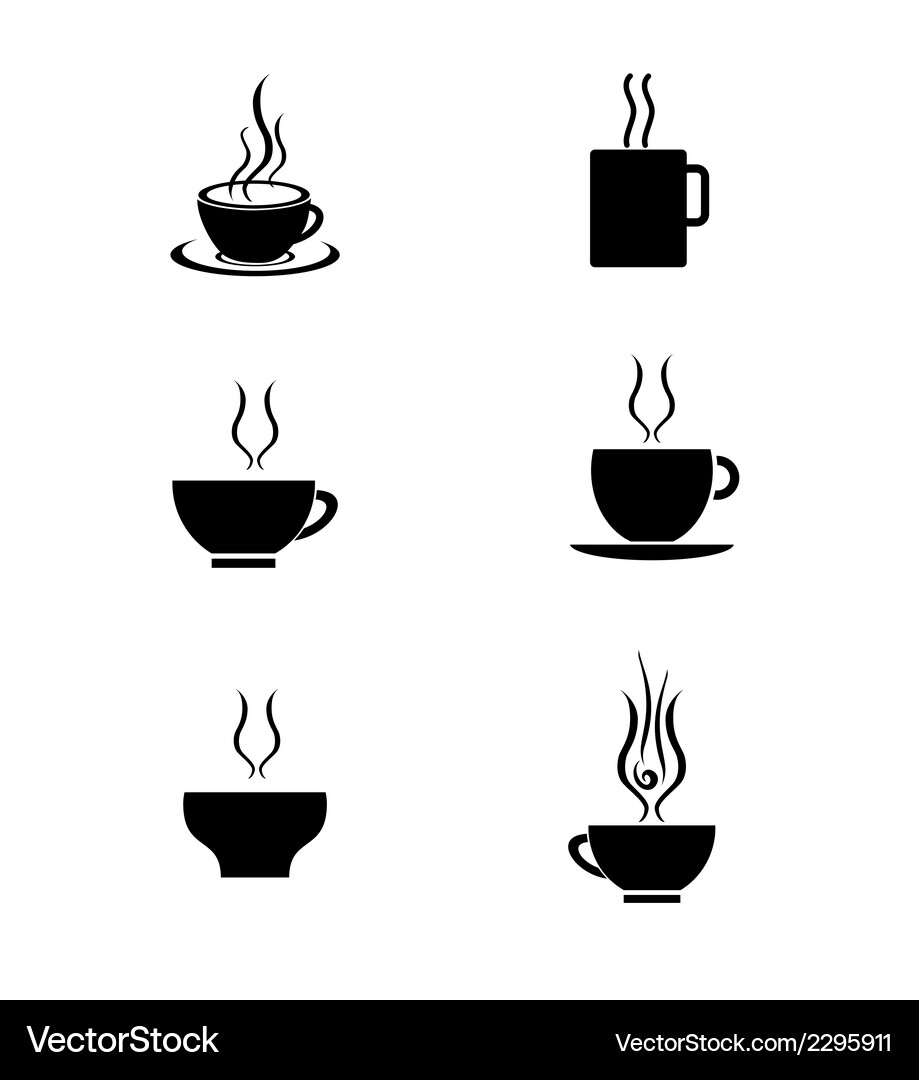 Set of tea cup Royalty Free Vector Image - VectorStock