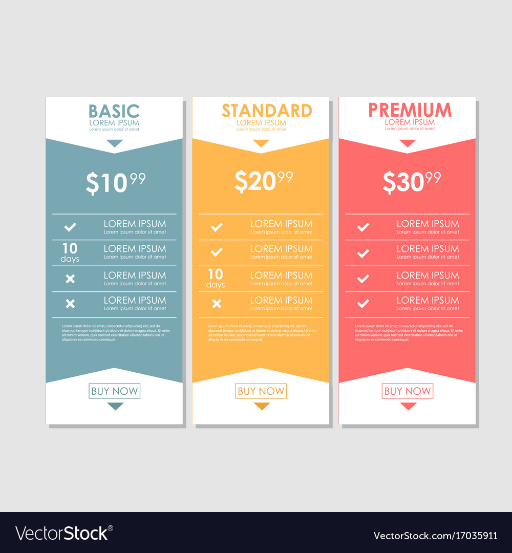 Set Offer Tariffs Ui Ux Banner For Web App Vector Image