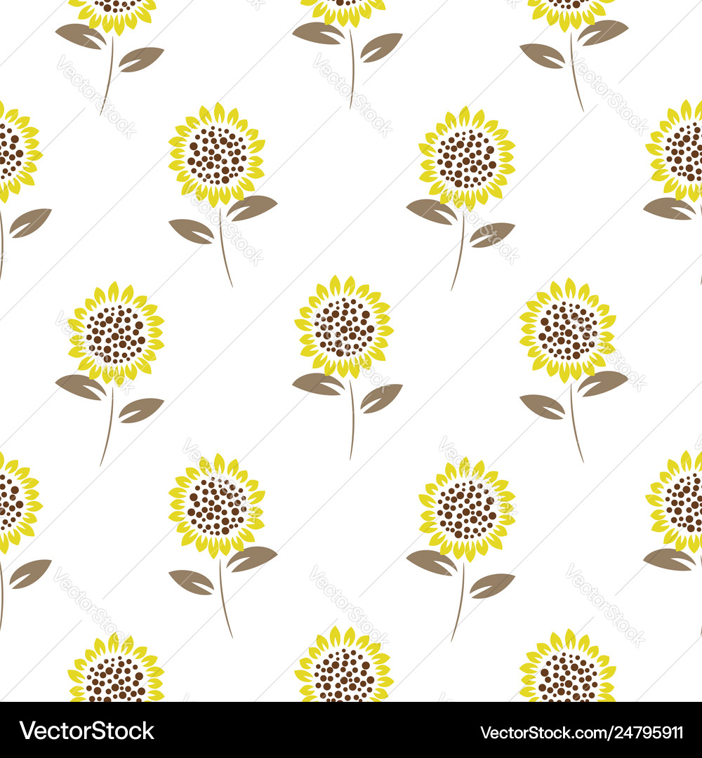 Simple meadow florals tender colors seamless Vector Image