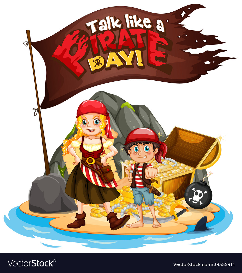 Talk like a pirate day font banner Royalty Free Vector Image