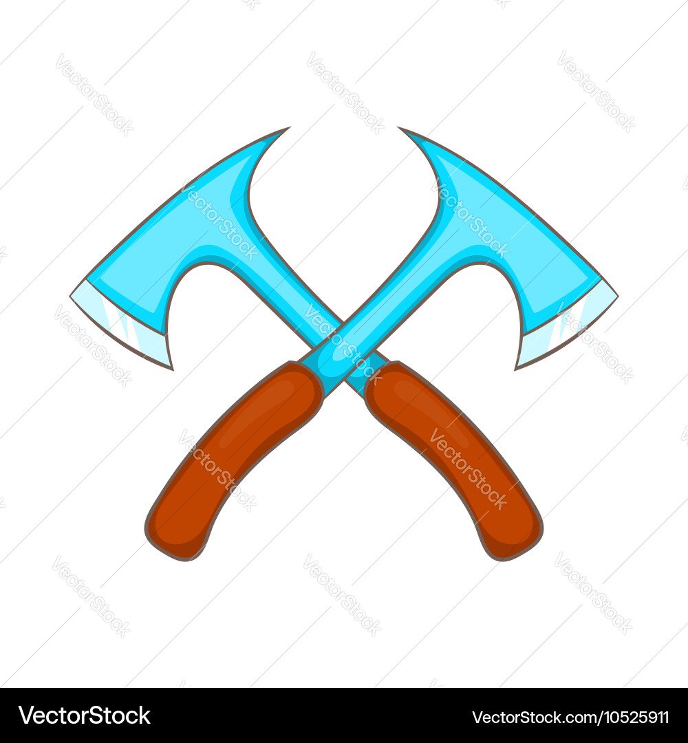 Two crossed axes icon cartoon style Royalty Free Vector