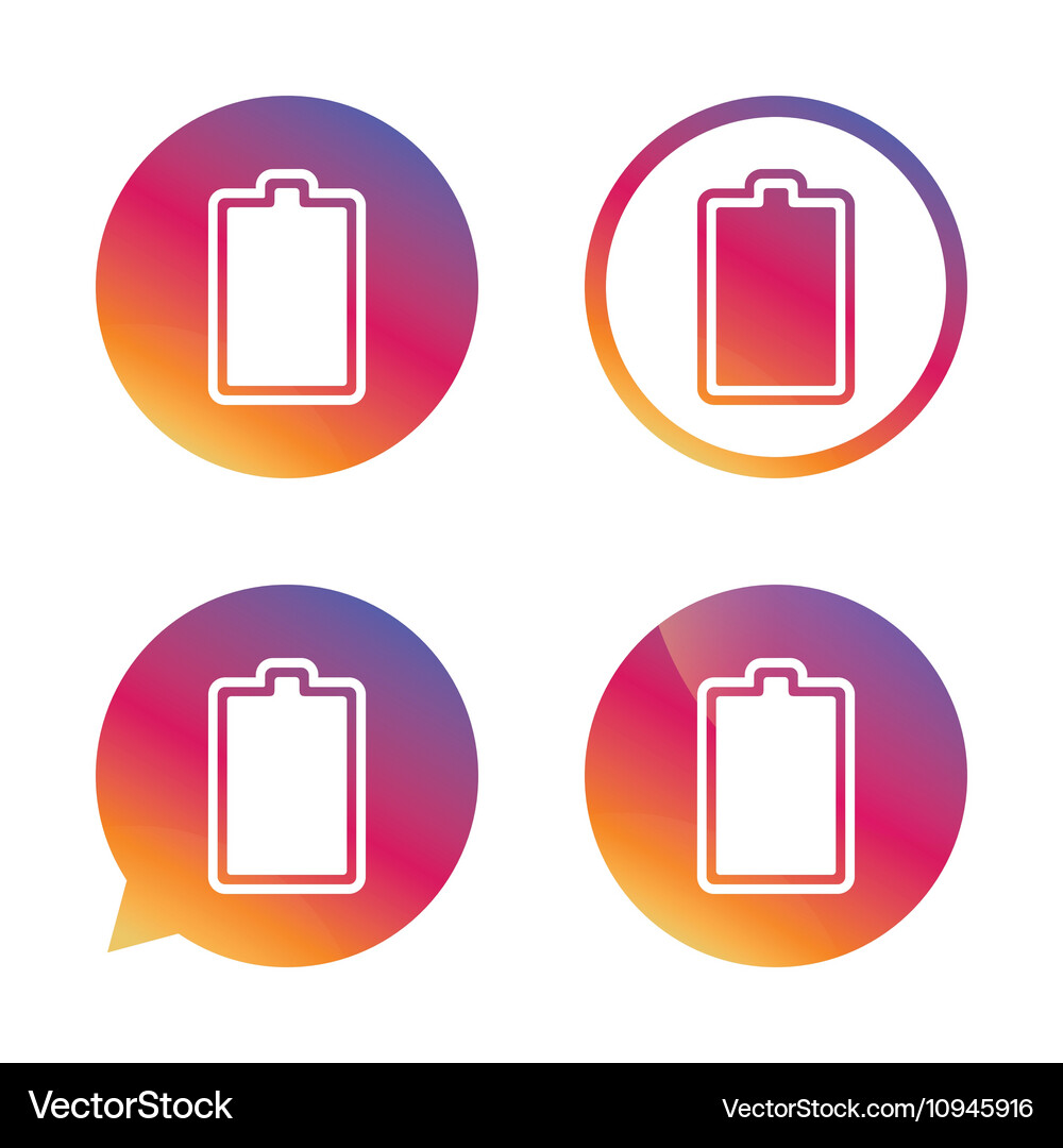 Battery fully charged sign icon electricity Vector Image