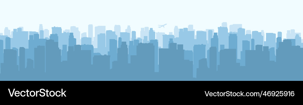 Big city skyline blue banner Royalty Free Vector Image