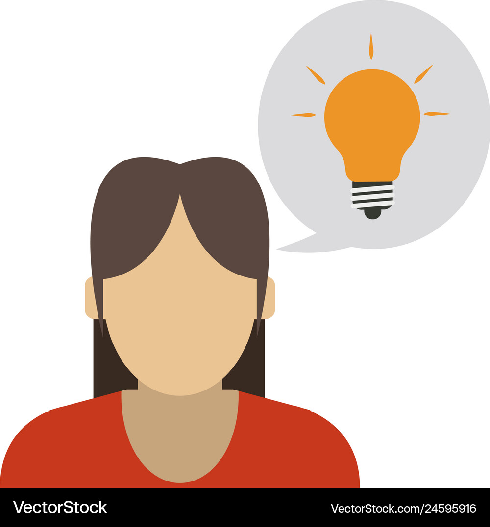 Businesswoman with idea Royalty Free Vector Image