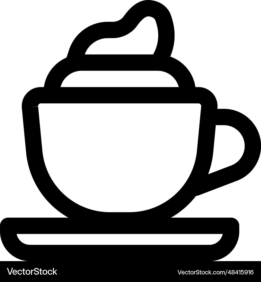Coffee with foamed cappuccino served warm Vector Image
