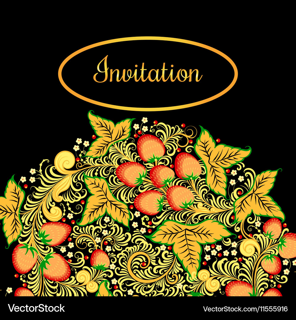 Decorative card with elements of traditional Vector Image