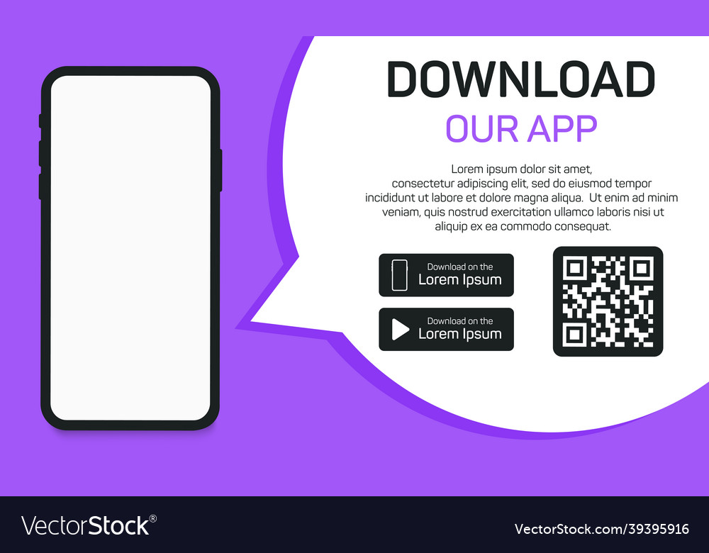 Download app to phone from store qr code Vector Image