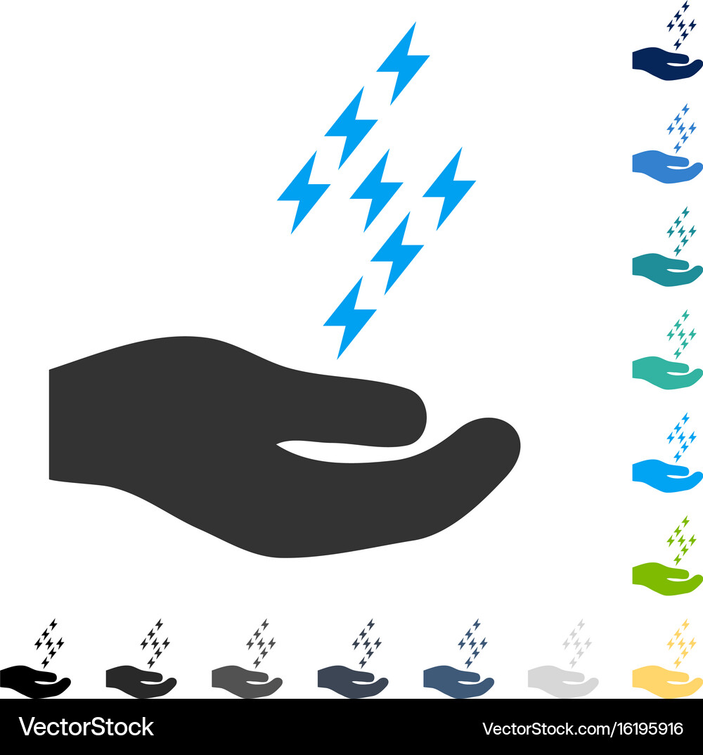 Electric energy offer hand icon Royalty Free Vector Image