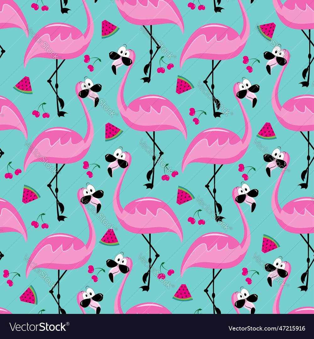 Flamingo seamless pattern Royalty Free Vector Image