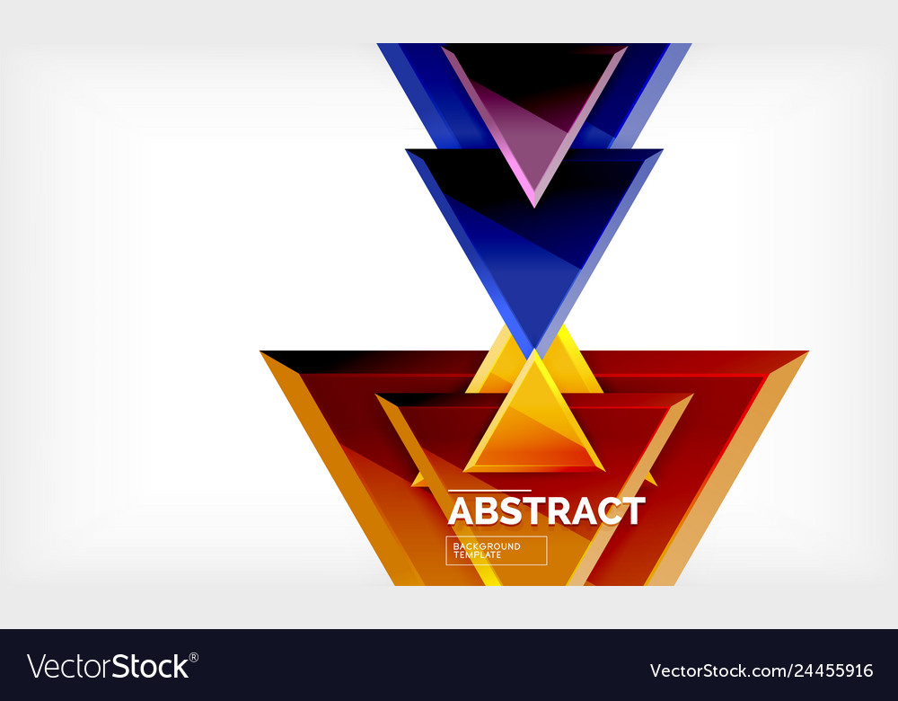 Flying triangles composition geometric background Vector Image