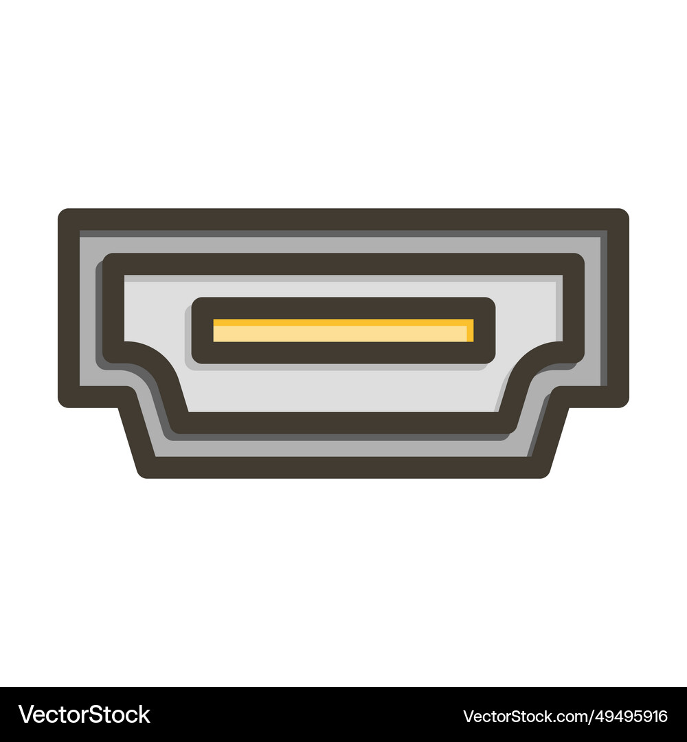 Hdmi thick line filled colors icon for personal Vector Image