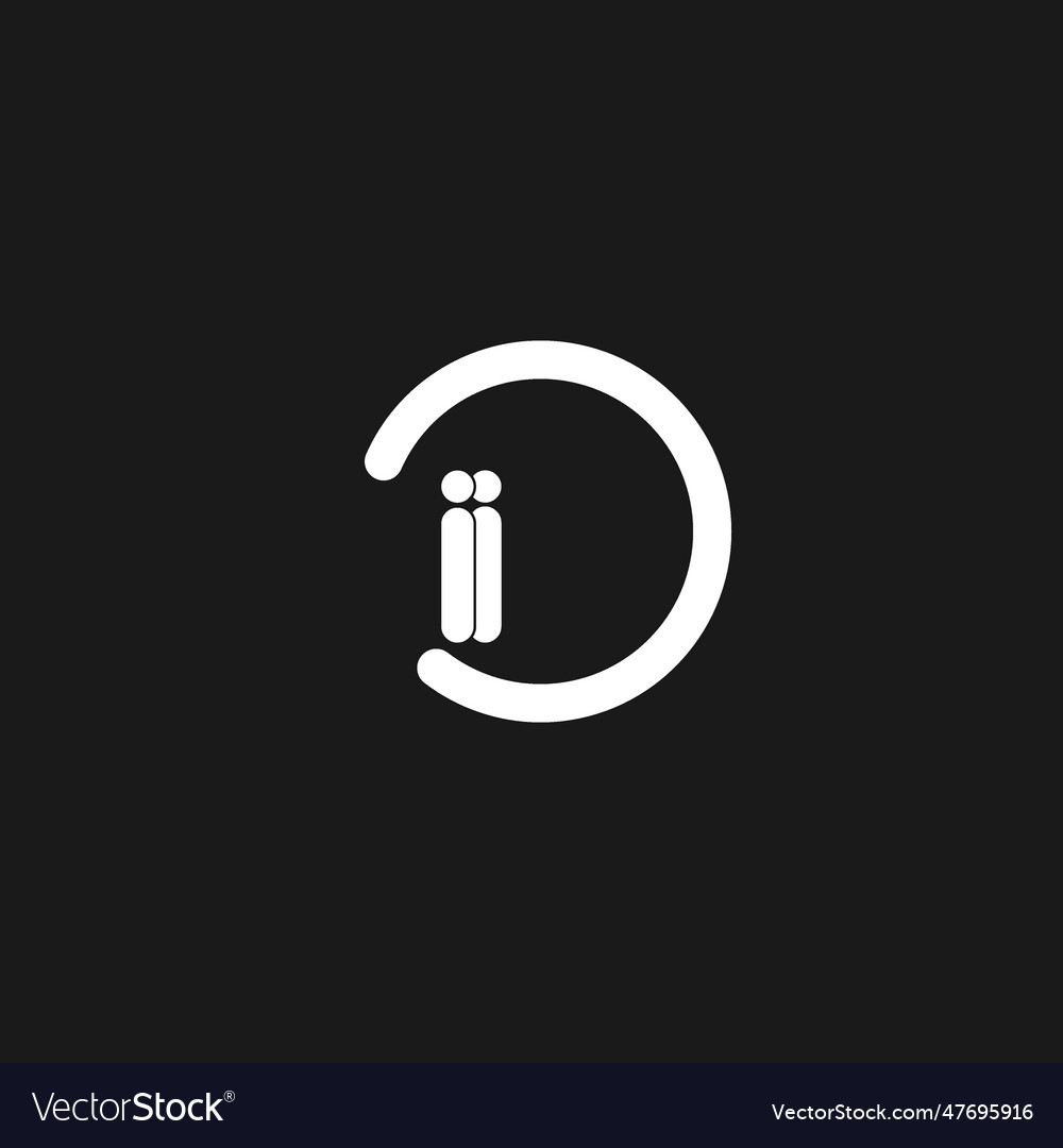 Initials ii logo monogram with simple circles Vector Image