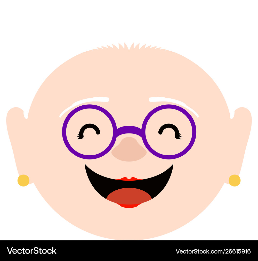 Isolated happy elder woman avatar Royalty Free Vector Image