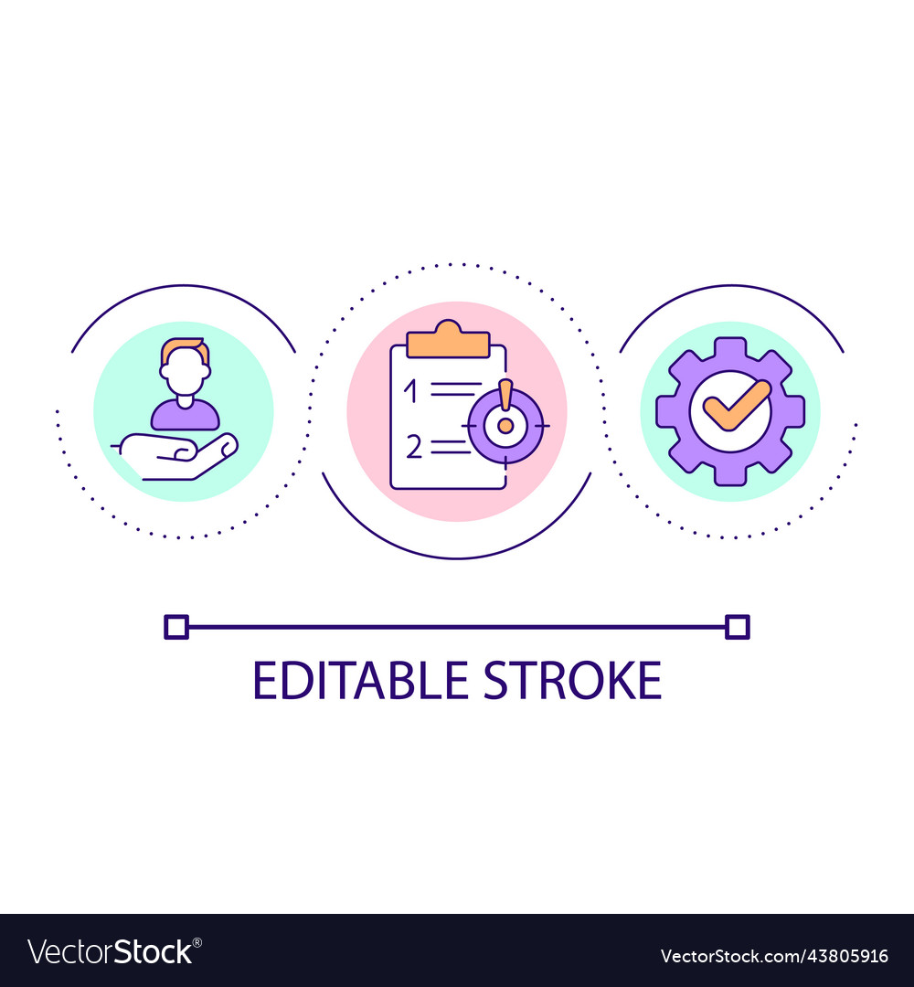 Job requirement loop concept icon Royalty Free Vector Image