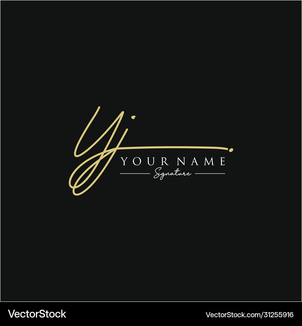 Letter yj signature logo template Royalty Free Vector Image
