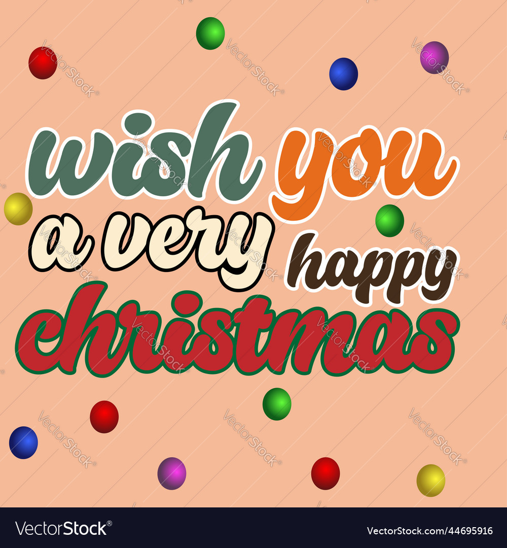Merry Christmas Hand Lettering Calligraphy Isolate