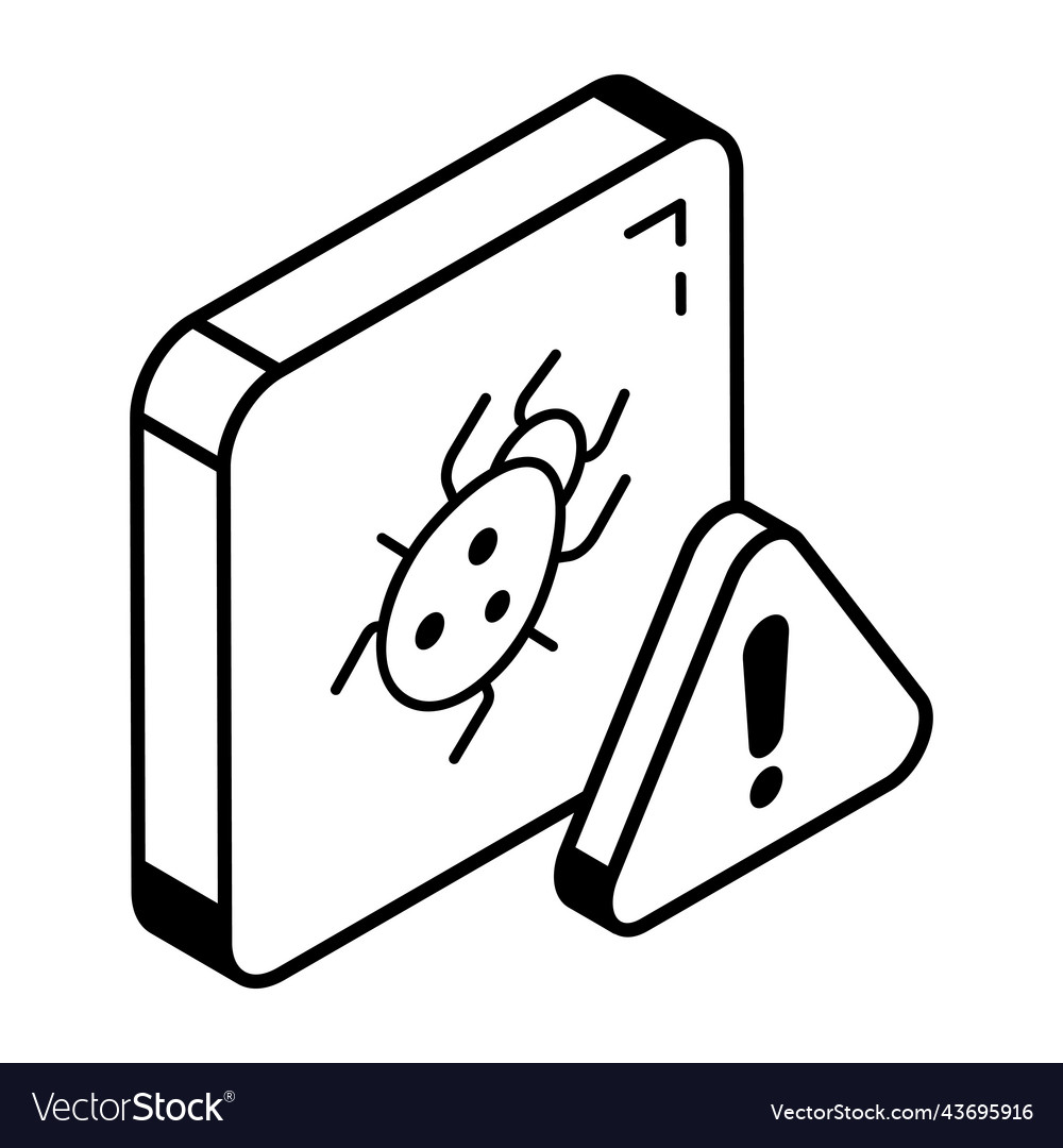 Modern Line Icon Denoting Bug Alert Royalty Free Vector