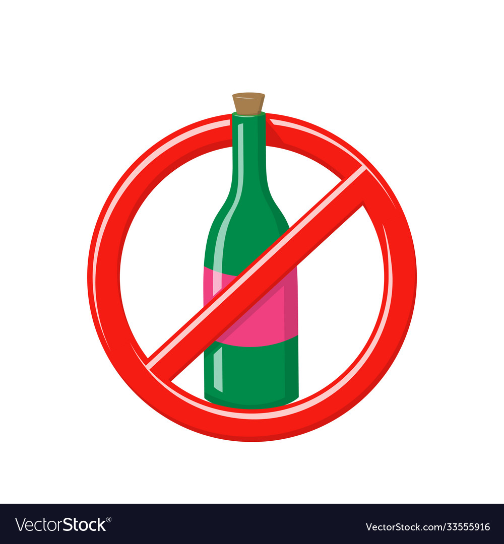 No Alcohol Sign Forbidden Drink Symbol Royalty Free Vector