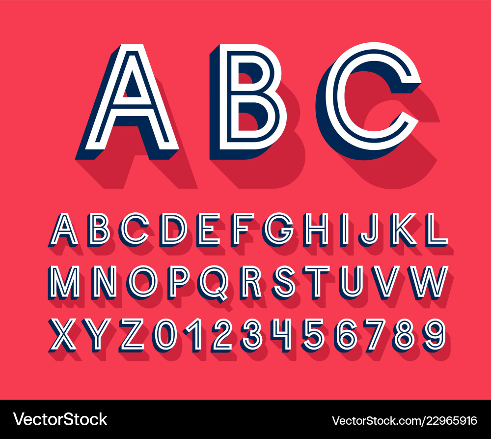 Retro alphabet Royalty Free Vector Image - VectorStock