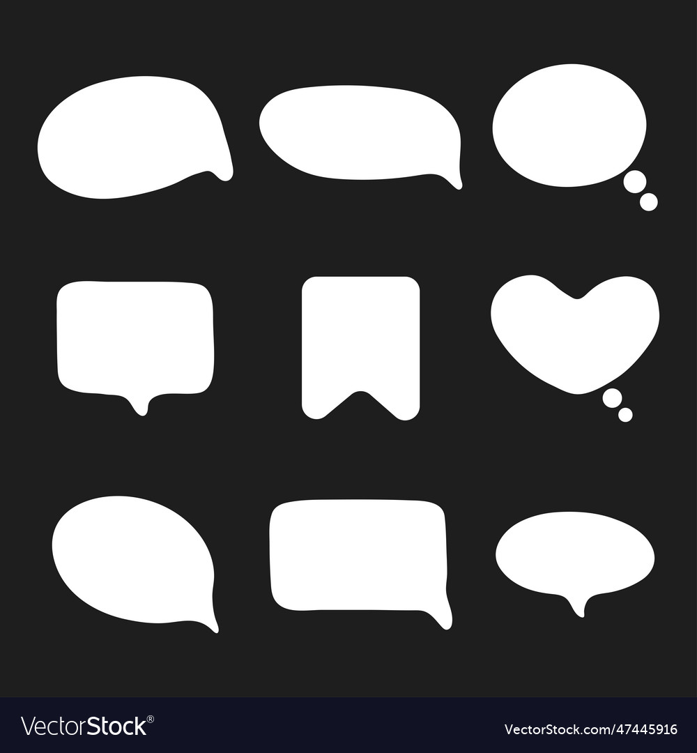 Set Of Speak Bubble Text Chatting Box Message Vector Image
