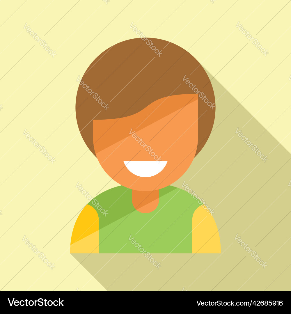 Smiling portrait icon flat happy person Royalty Free Vector