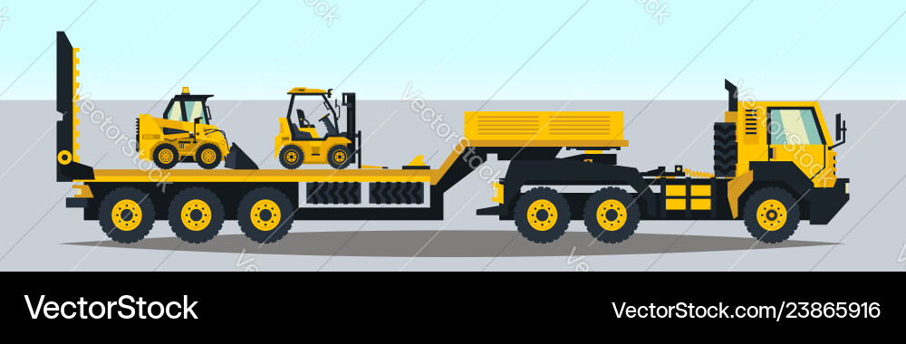 Truck carrying the trailer construction Royalty Free Vector