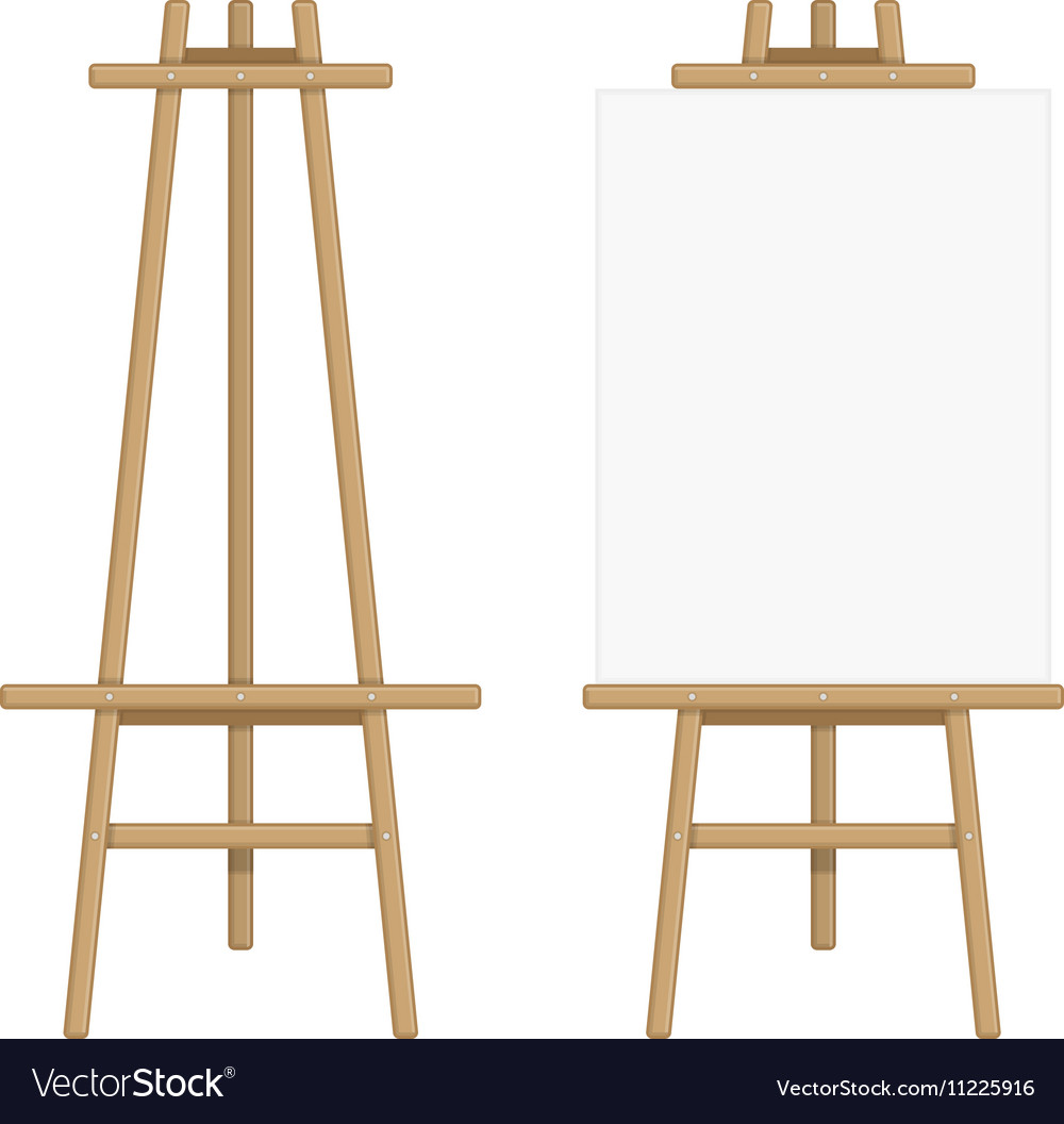 Wooden Easel with White Canvas Royalty Free Vector Image