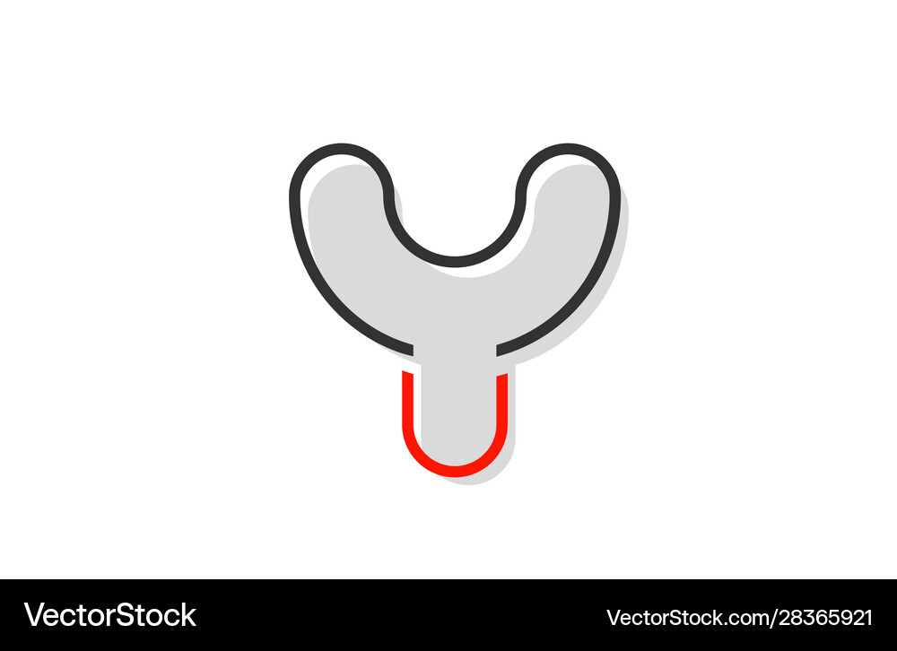Black red grey letter y alphabet logo design icon Vector Image