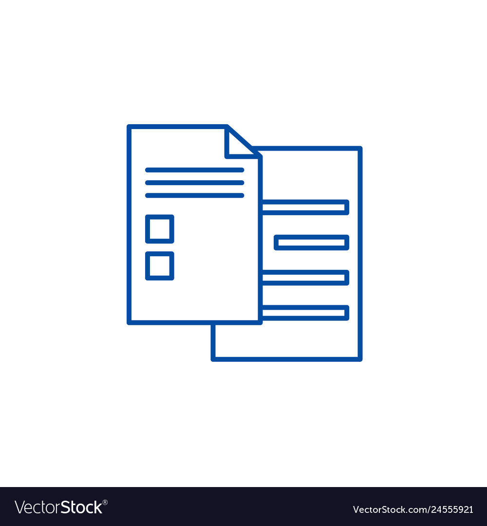 Check sheets line icon concept flat Royalty Free Vector