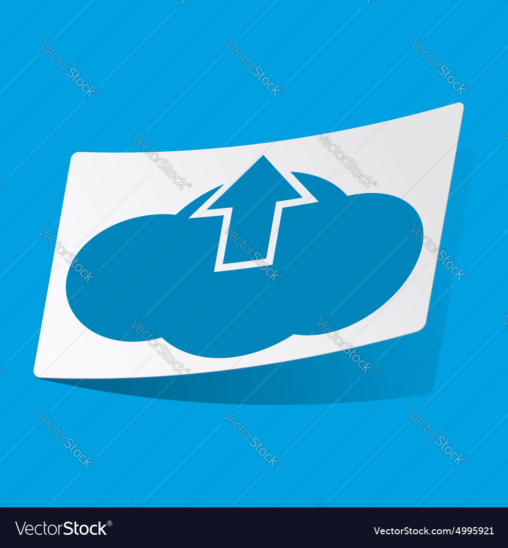 Cloud upload sticker Royalty Free Vector Image