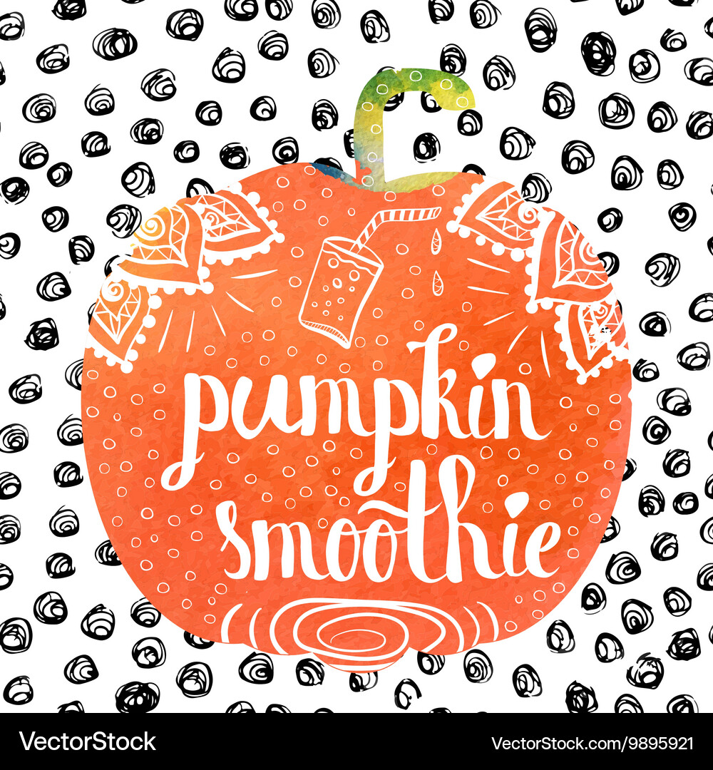 Colorful bright hand lettering poster pumpkin Vector Image
