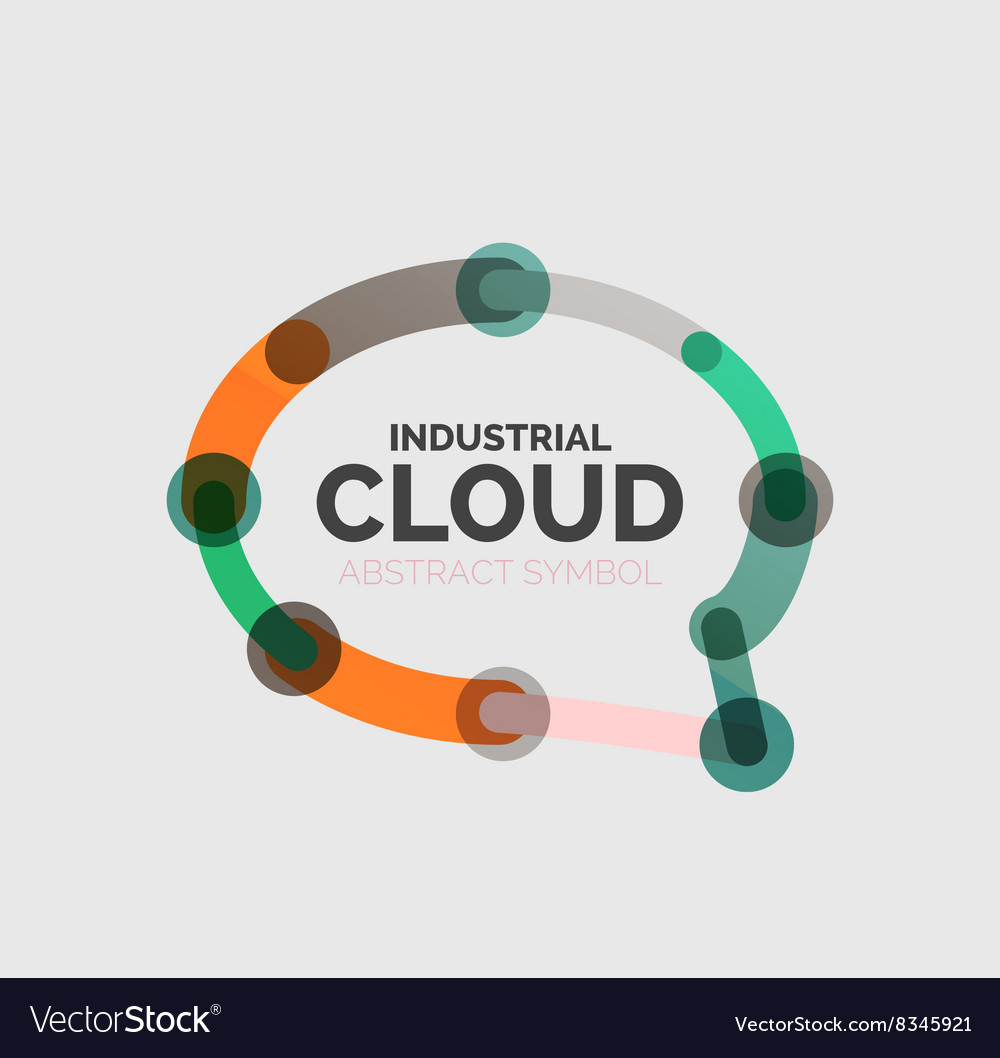 Flat linear design speech cloud logo talk bubble Vector Image
